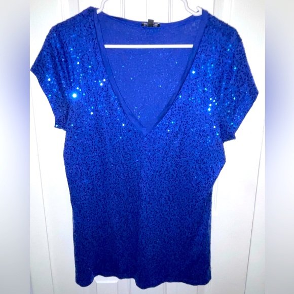 Express | Tops | Royal Blue Sparkle Top | Poshmark
